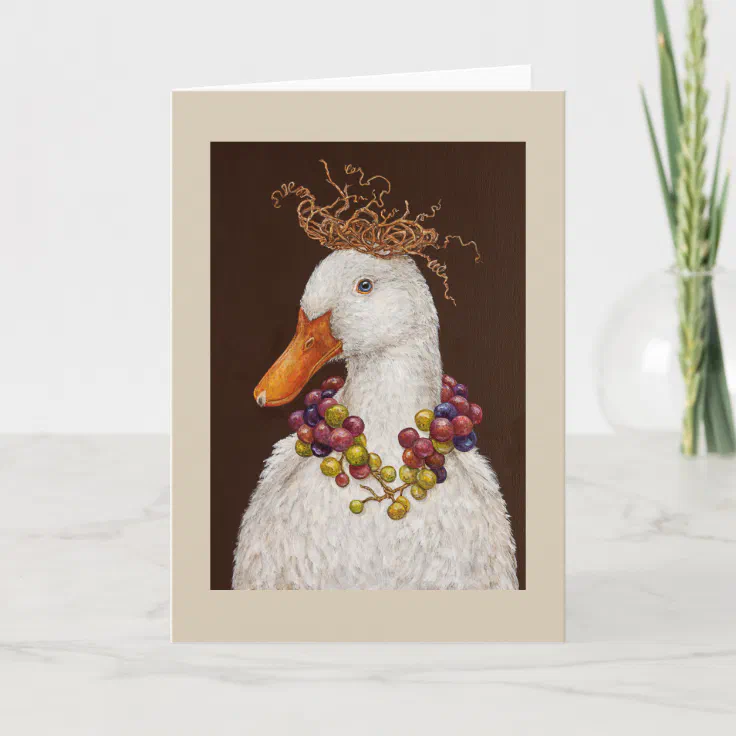 Vineyard Duck greeting card | Zazzle