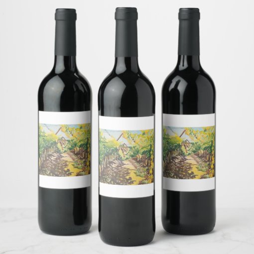 Vineyard Scene Wine Label | Zazzle