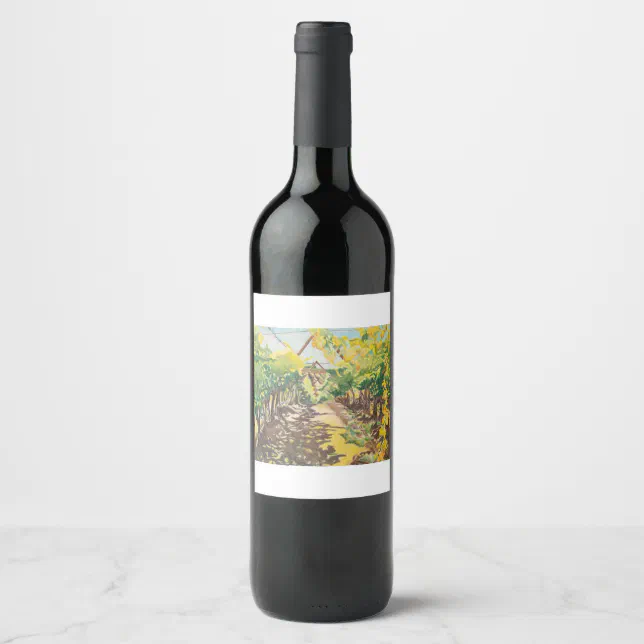 Vineyard Scene Wine Label | Zazzle