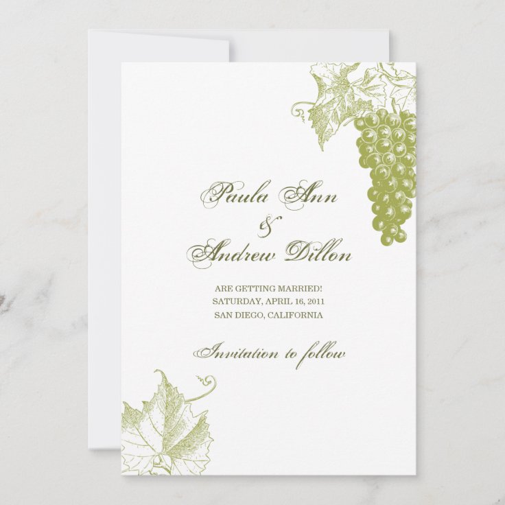 Vineyard Wedding Invitation | Zazzle