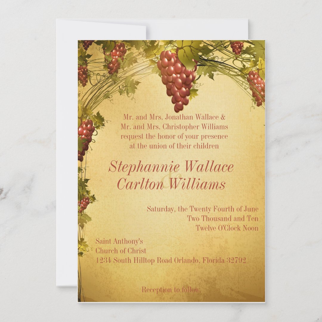 Vineyard Wedding Invitation | Zazzle