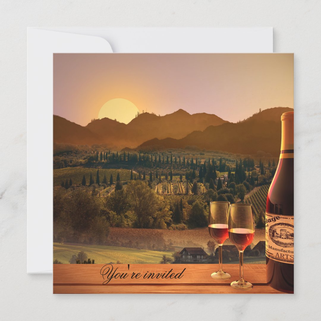 Vineyard Wine Theme Adult Birthday Invitation | Zazzle