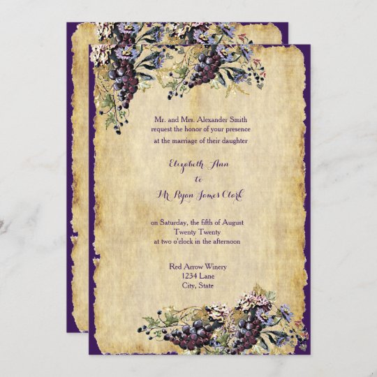 Vineyard Winery Rustic Country Wedding Custom Invitation | Zazzle.com