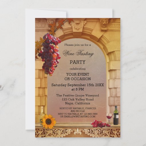 Vineyard Winery Wine Tasting Event Invitation | Zazzle