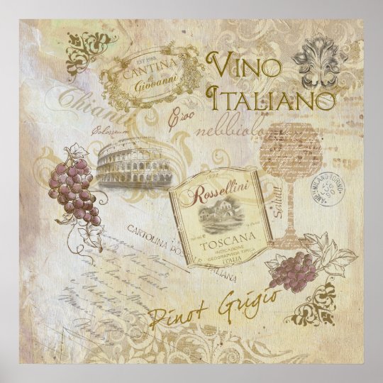 Vino Italiano Poster | Zazzle.com