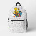 Vintage 123 Sesame Street Printed Backpack | Zazzle