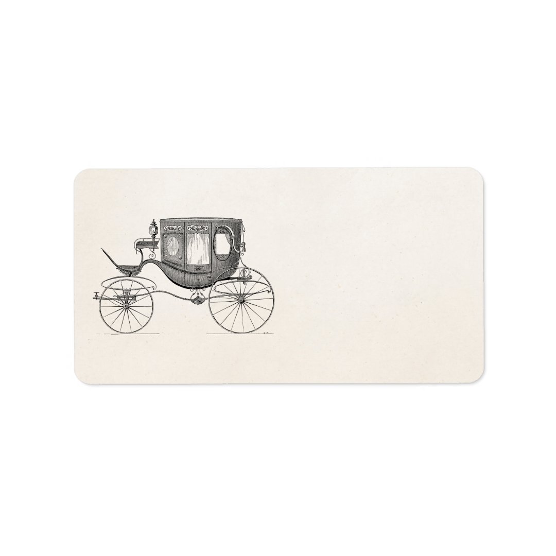 Vintage 1800s Carriage Horse Drawn Buggy Retro Car Label | Zazzle