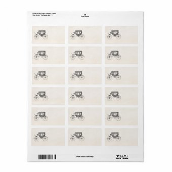 Vintage 1800s Carriage Horse Drawn Buggy Retro Car Label | Zazzle
