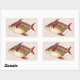 Vintage 1800s Opah Tropical Sporting Fish Drawing Rectangular Sticker ...