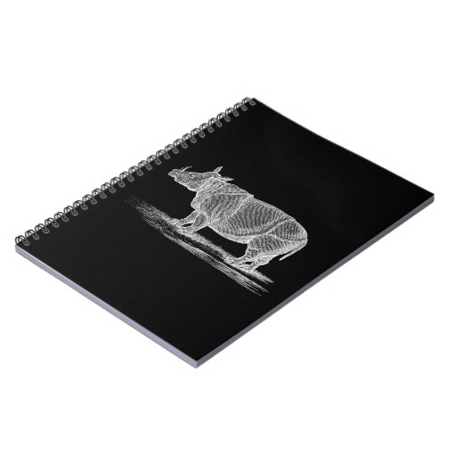 Vintage 1800s Rhinoceros Illustration - Rhino Notebook | Zazzle