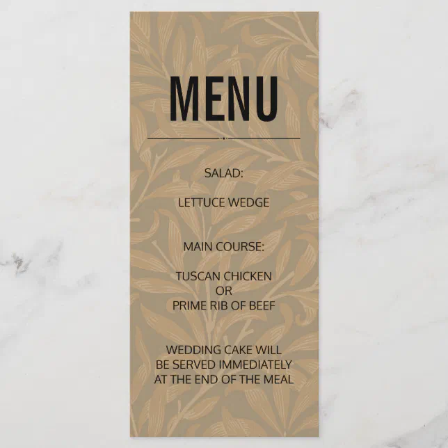 Vintage 1844 Victorian Wedding marriage Artwork Menu | Zazzle