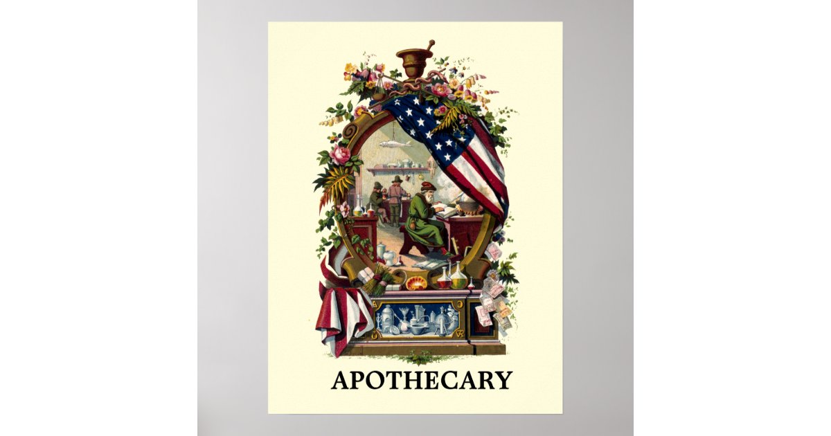 Vintage 1859 Apothecary Poster | Zazzle