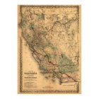 Vintage 1876 California Map Poster | Zazzle