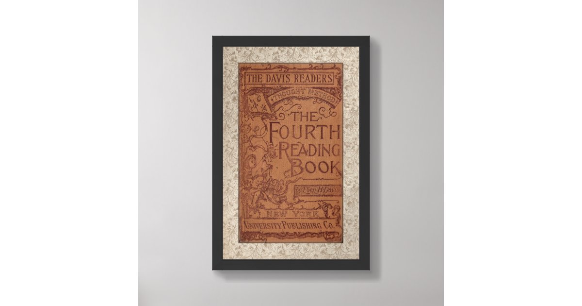 VINTAGE 1890 BOOK COVER ART FRAMED ART | Zazzle