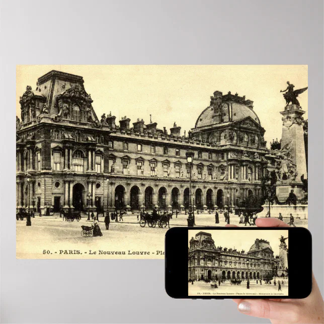 Vintage 1905 Louvre, Paris, France Poster | Zazzle