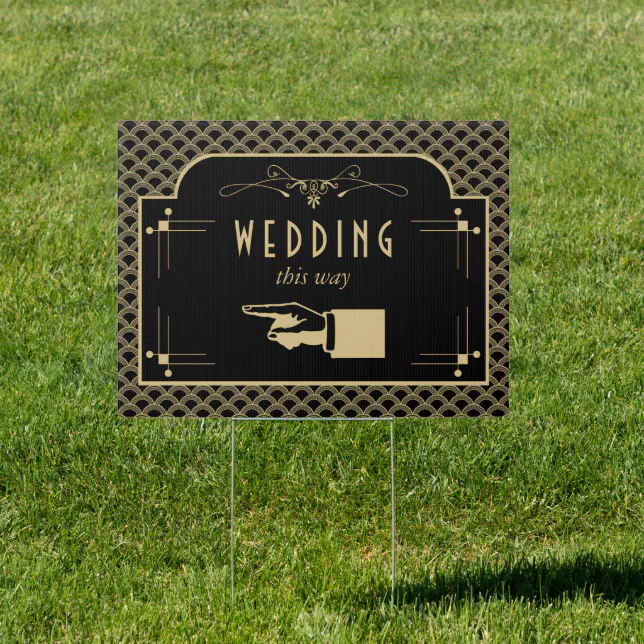 Vintage 1920's Art Deco Gatsby Wedding Sign | Zazzle
