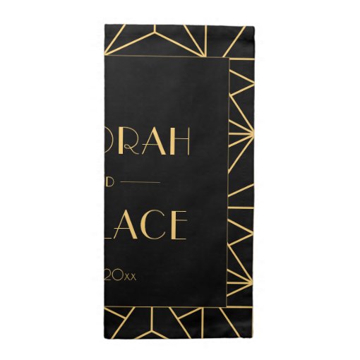 Vintage 1920s art deco geometric wedding cloth napkin | Zazzle