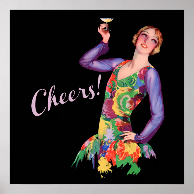 Vintage 1920's Flapper Girl Poster | Zazzle