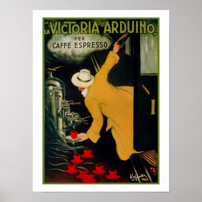 Vintage 1920s Italian coffee machine ad Poster | Zazzle.com