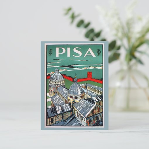 Vintage 1920s Pisa Italian travel Postcard | Zazzle