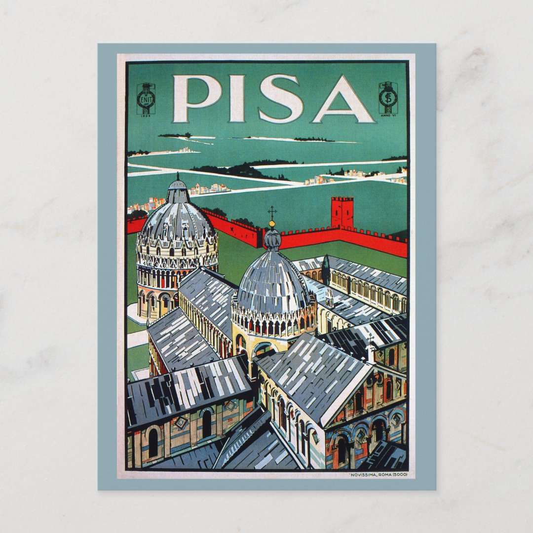 Vintage 1920s Pisa Italian travel Postcard | Zazzle