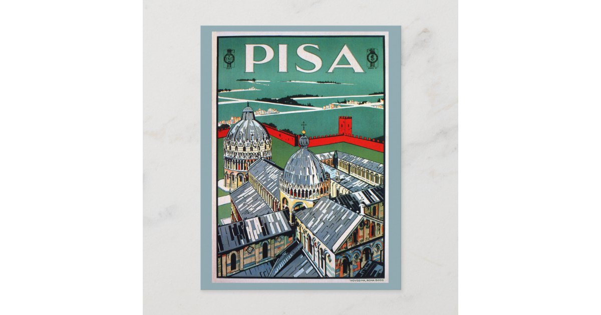 Vintage 1920s Pisa Italian travel Postcard | Zazzle