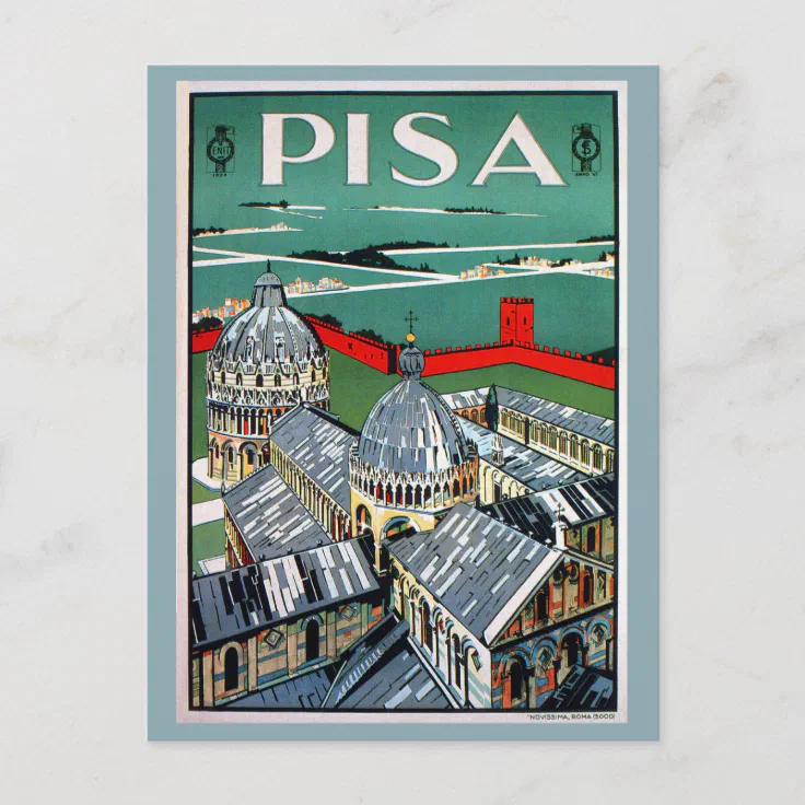 Vintage 1920s Pisa Italian travel Postcard | Zazzle