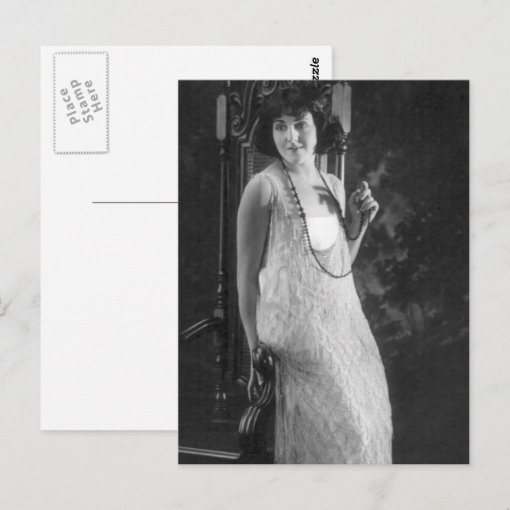 Vintage 1920s Women's Flapper Fashion Postcard | Zazzle