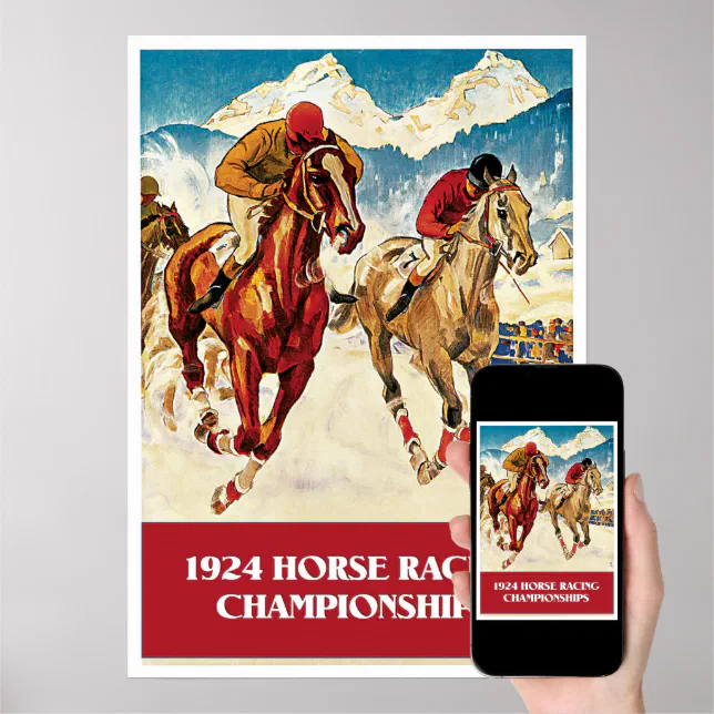Vintage 1924 Horse Racing ad Poster | Zazzle