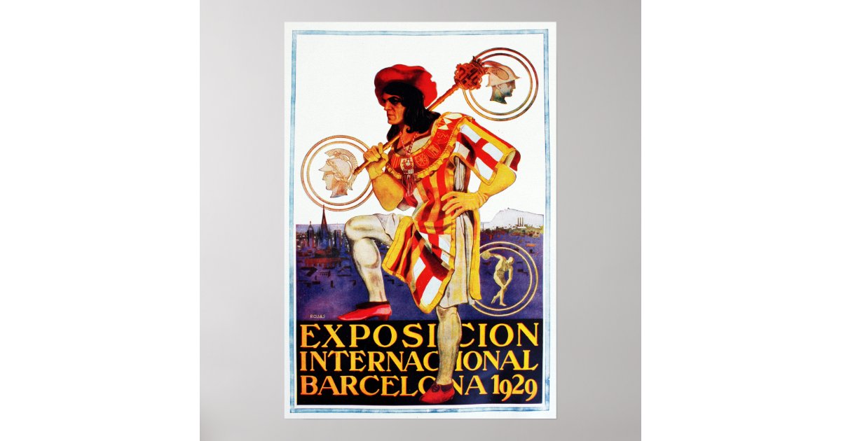 Vintage 1929 Barcelona International Exposition Poster | Zazzle