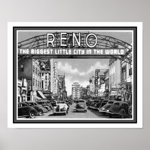 Vintage 1940's Reno Nevada Poster | Zazzle