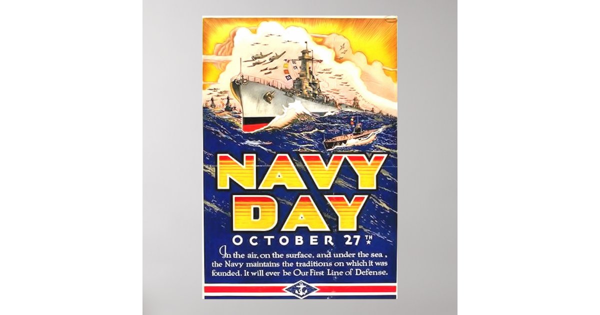 Vintage 1941 Navy Day Poster WWII | Zazzle