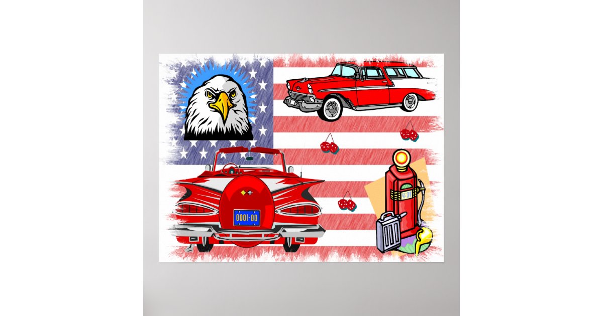 Vintage 1950's and 60's Collage Poster | Zazzle