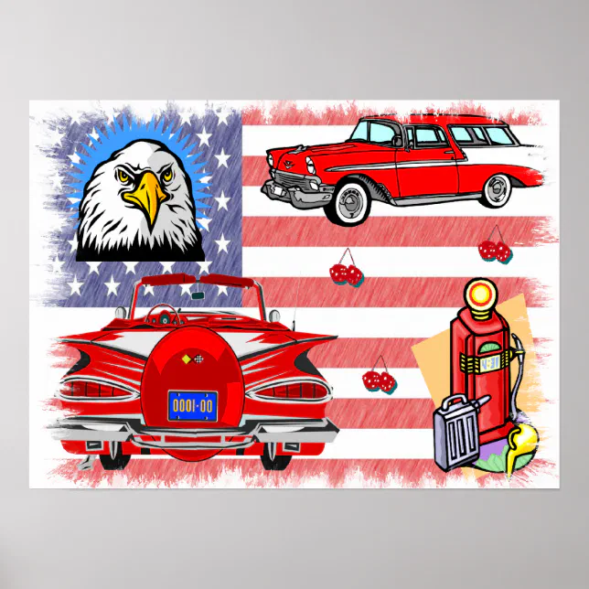 Vintage 1950's and 60's Collage Poster | Zazzle