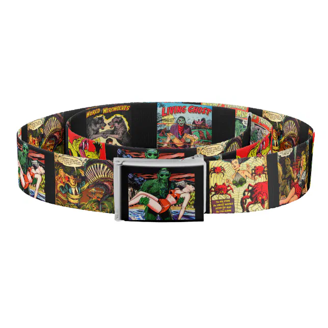 Vintage 1950s Horror Comic Book Art Belt | Zazzle