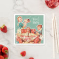 Vintage 1950's nuclear family 50's retro housewife napkins | Zazzle