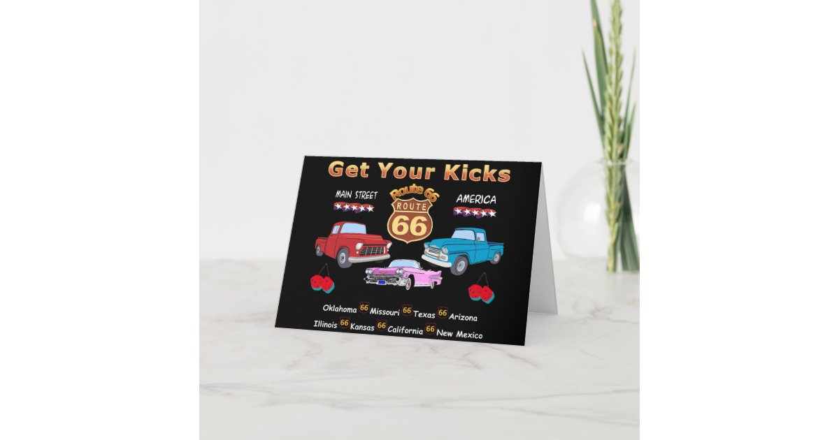 Vintage 1950s Route 66 Card | Zazzle