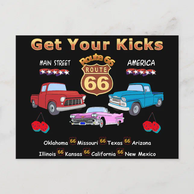 Vintage 1950s Route 66 Postcard | Zazzle