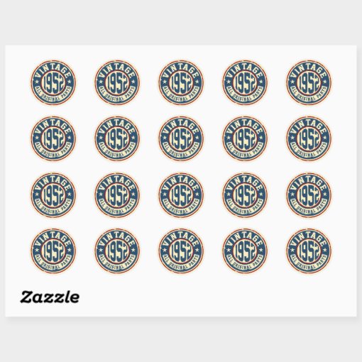Vintage 1952 All Original Parts Classic Round Sticker | Zazzle