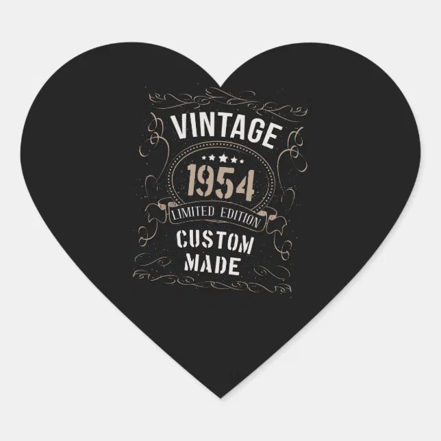 Vintage 1954 Limited Edition Custom made Heart Sticker | Zazzle