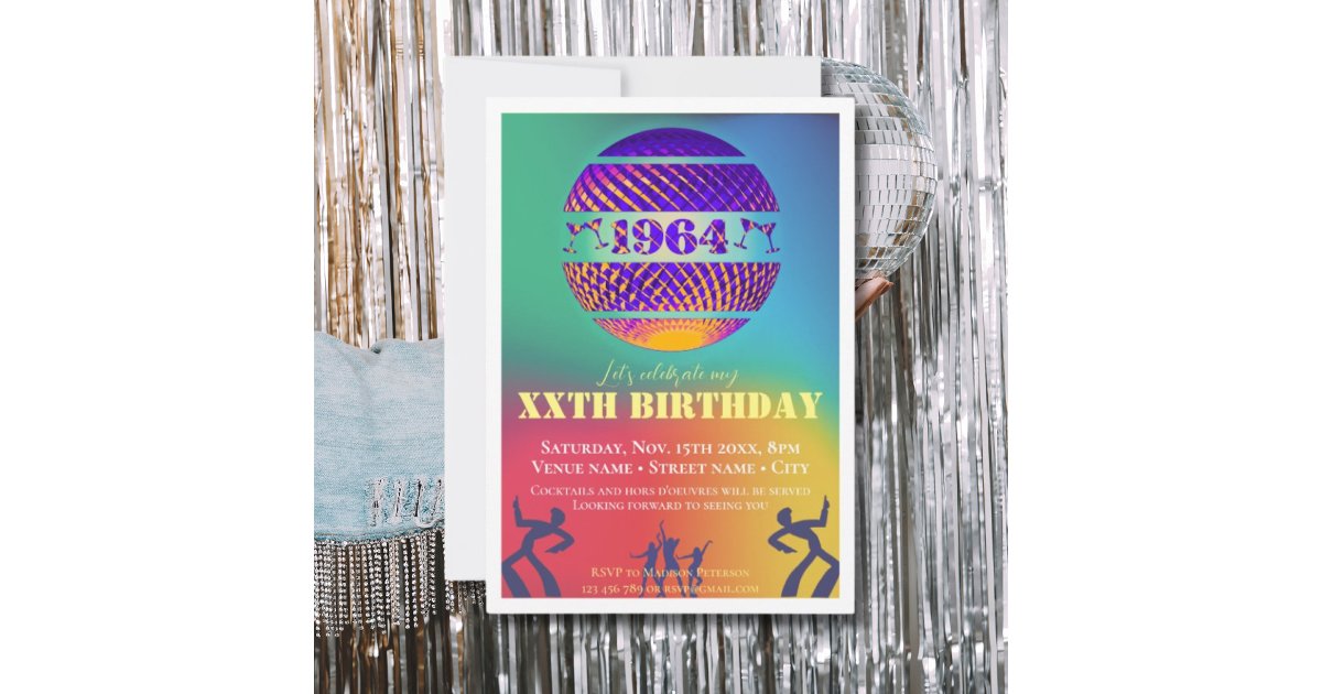 Vintage 1964 60th birthday party invitation | Zazzle