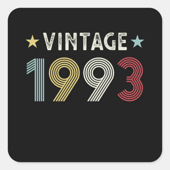 Vintage 1993 30th Birthday Gift 30 years old Square Sticker | Zazzle