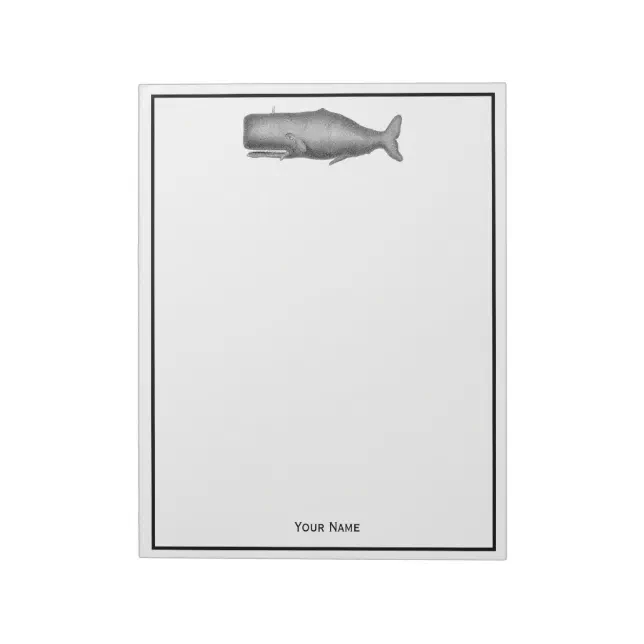Vintage 19th Century Whale Drawing Notepad | Zazzle