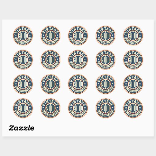 Vintage 2000 All Original Parts Classic Round Sticker | Zazzle
