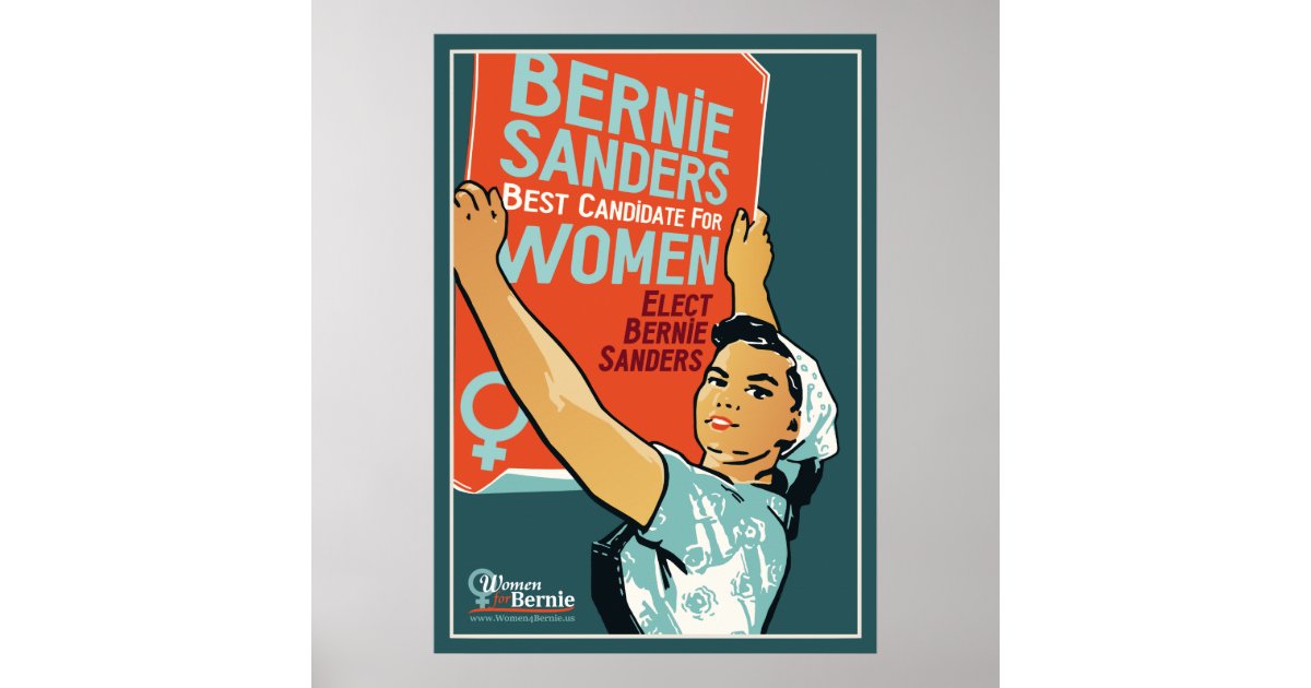 Vintage 20" x 28" Poster Women for Bernie | Zazzle