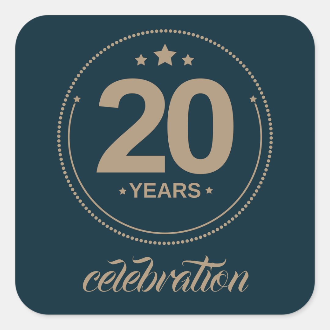 Vintage 20 Years Celebration Sticker | Zazzle