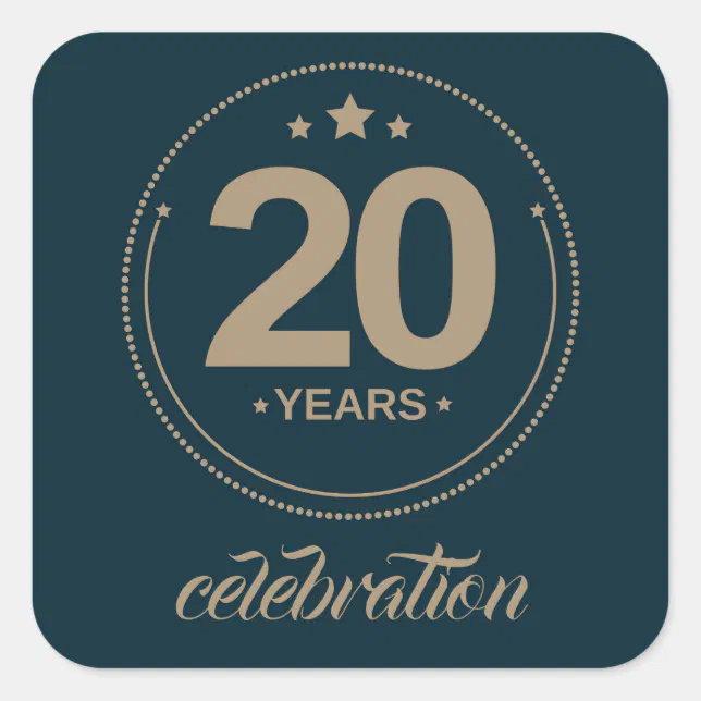 Vintage 20 Years Celebration Sticker | Zazzle