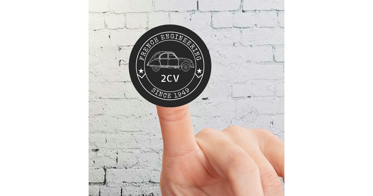 Vintage 2CV Oldtimer Badge Engineering Excellence Classic Round Sticker ...