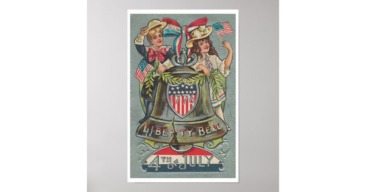 Vintage 4th Of July Liberty Bell Poster | Zazzle