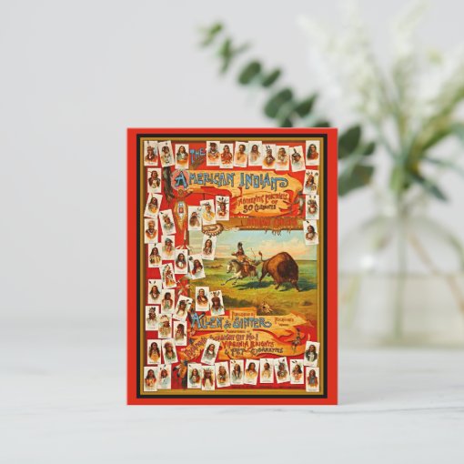 Vintage 50 Famous Native American Indian Chiefs Postcard | Zazzle